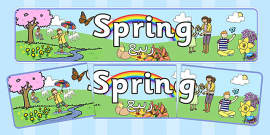 Spring is Here! Display Banner (teacher made) - Twinkl