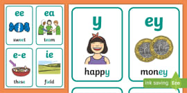 Alternative Spellings ee, ea, ey, e-e and y Table Worksheet