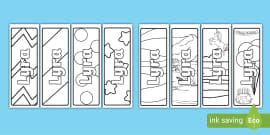 FREE! - Archie Name Simple Colouring Bookmarks - Twinkl