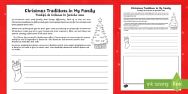 Christmas family tradition worksheet | Twinkl (teacher made)