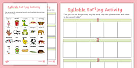 Syllable Sort Worksheet (teacher made) - Twinkl
