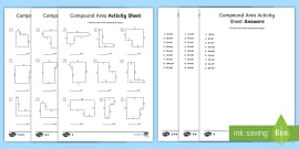Compound Shapes Area Worksheets | Maths | Teacher-Made