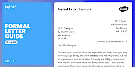 Formal Letter Layout & Writing Prompts Worksheet