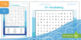 11+ Vocabulary Word Search 1 (professor feito) - Twinkl