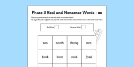 Trash or Treasure Nonsense Words Worksheet (teacher made)