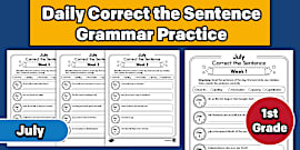 January Daily Correct the Sentence Grammar Practice