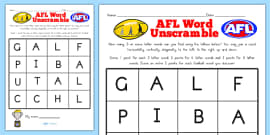 AFL Colouring Pages - Australian Primary Resource