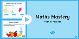 Year 2 and 3 Fractions Warm Ups PowerPoint (teacher made)