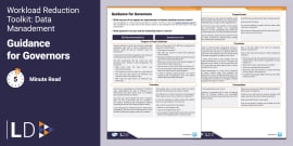 Guidance for Governors: Teacher Workload Reduction Toolkit Summary Letter