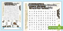 Items in a Museum Interactive Word Search (teacher made)
