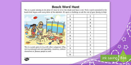 Beach Scavenger Hunt Worksheet | Summer | KS1 (teacher made)