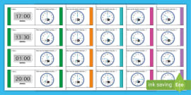 Analogue Digital Clocks Matching Cards (teacher made)