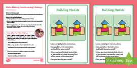Simple Building Brick Model Challenge Cards | Twinkl