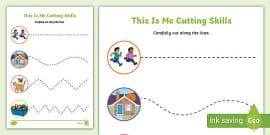 👉 Cutting Skills Worksheets (Lines) - Primary Art Resources