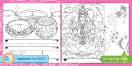 Hindu Diwali Colouring Pages | Downloadable Resource