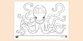 Octopus Colouring Pages - Creative Worksheets (teacher made)