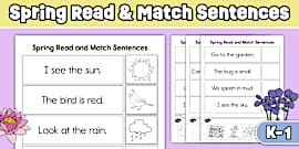 Read and Match Sentences Cut and Paste Worksheets