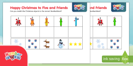 Numberblocks: Christmas Repeating Patterns Worksheet