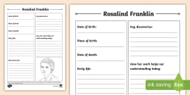 Rosalind Franklin Poster and Fact File (teacher made)