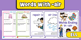 First Grade -air Words Worksheet