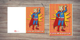 Superhero Father's Day Craft - Father's Day Card - Twinkl