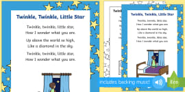 Twinkle, Twinkle, Little Star Nursery Rhyme Picture Flashcards