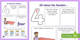 All About Number 4 Number Formation Worksheet (teacher made)