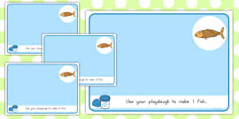 Basic Counting Fish Playdough Mats (teacher made)