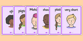 Hair Flashcards (Hecho por educadores) - Twinkl