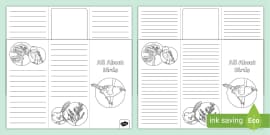 Birds Fact File Template,British birds (teacher made)