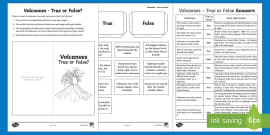 Volcano Cross Section Labelling Activity - KS1 Geography