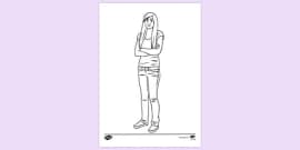 FREE! - Boy Standing Sideways Colouring Sheets | Colouring Pages