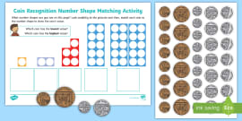 Coin Recognition Matching Activity Sheets (teacher made)