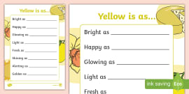 Colour Poem Template For Kids - Creative Writing | Twinkl