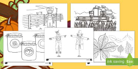 Harvest Festival Colouring Sheets (teacher made) - Twinkl