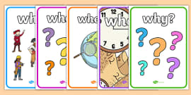 Picture Scenes and Wh- Questions - question words, questions