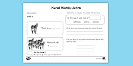 Plural Words - Beach Worksheet