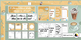 Boho Tea Party Book Tasting Bulletin Board Pack - Twinkl