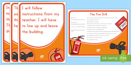 Fire Drill Instructions Posters