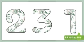 Botanical Number Cards (teacher made)