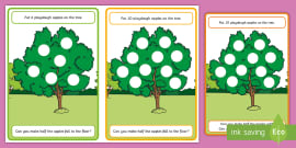 Numbers to Ten - Apple Tree - Sticker Activity - Twinkl