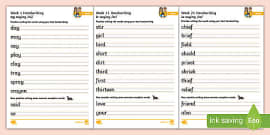 Space-Themed Handwriting Practice Sheets (teacher made)