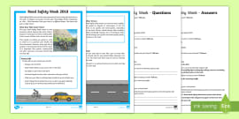 Road Safety Worksheet