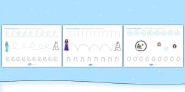 Winter Connect the Dots Pencil Control Patterns Worksheet