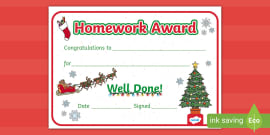 👉 Editable Homework Award Certificate (teacher made)