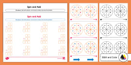 Spin and Add Three Digit Numbers Game (Teacher-Made)