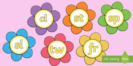Primary 1 Phonemes on Flower Cut-Outs - Phase 2 Sounds on Flowers