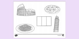 Italian Landmarks Colouring Pages (teacher made) - Twinkl