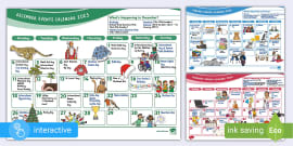 January Events Calendar (2024) (teacher made) - Twinkl