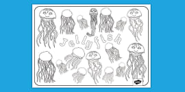 Jellyfish Mindfulness Colouring Sheet - Twinkl - KS1